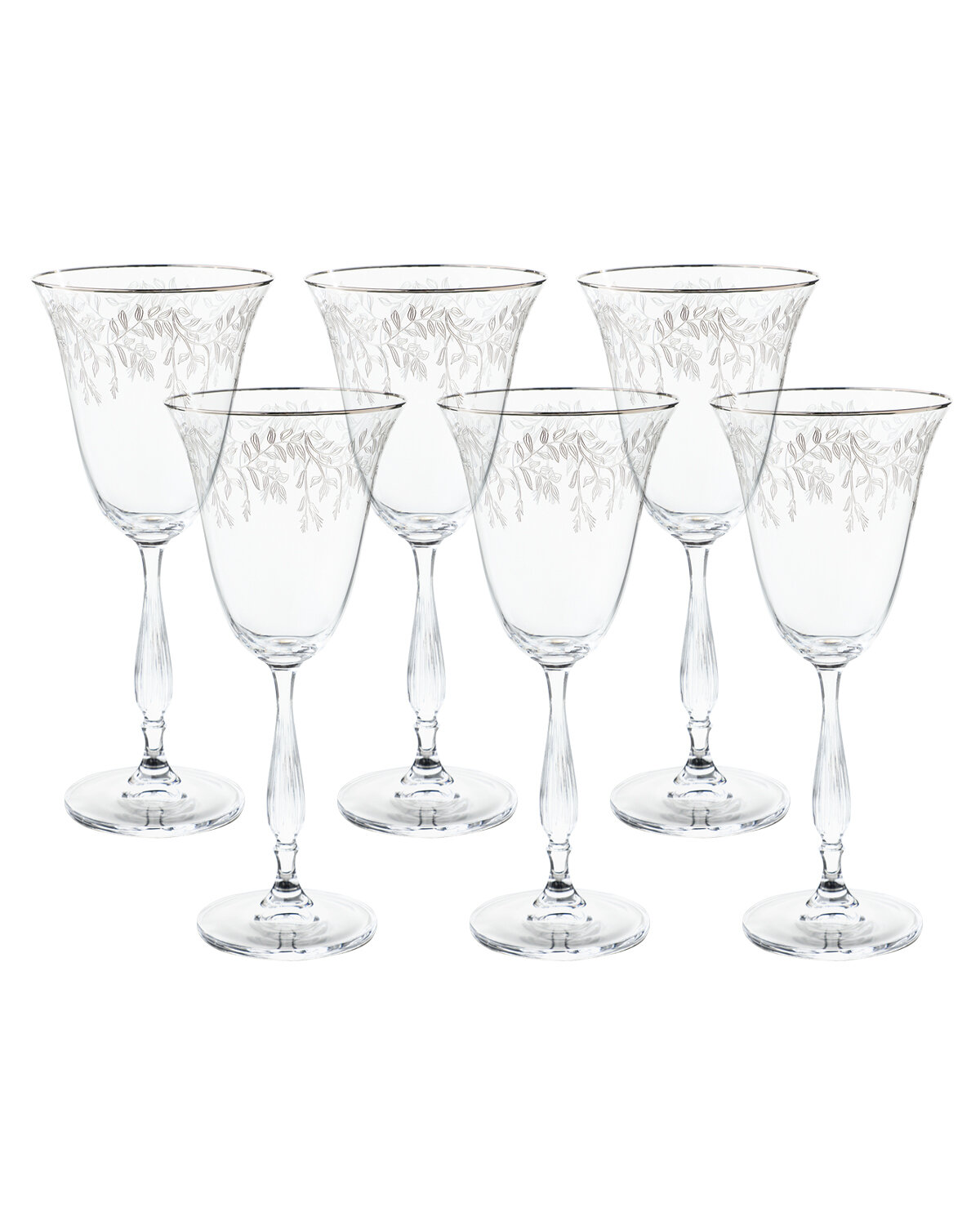 Бокал для белого вина "FREGATA", декор "Панто, затирка платина, отводка платина", 185 мл(6 шт), Crystal Bohemia/ БСС0258