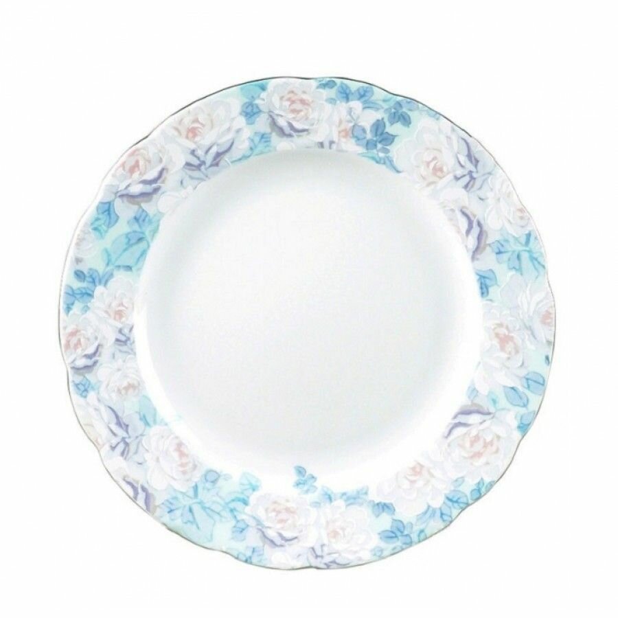Блюдо круглое мелкое "Rose" 30 см; декор "Голубая роза", Thun/ БТФ0501
