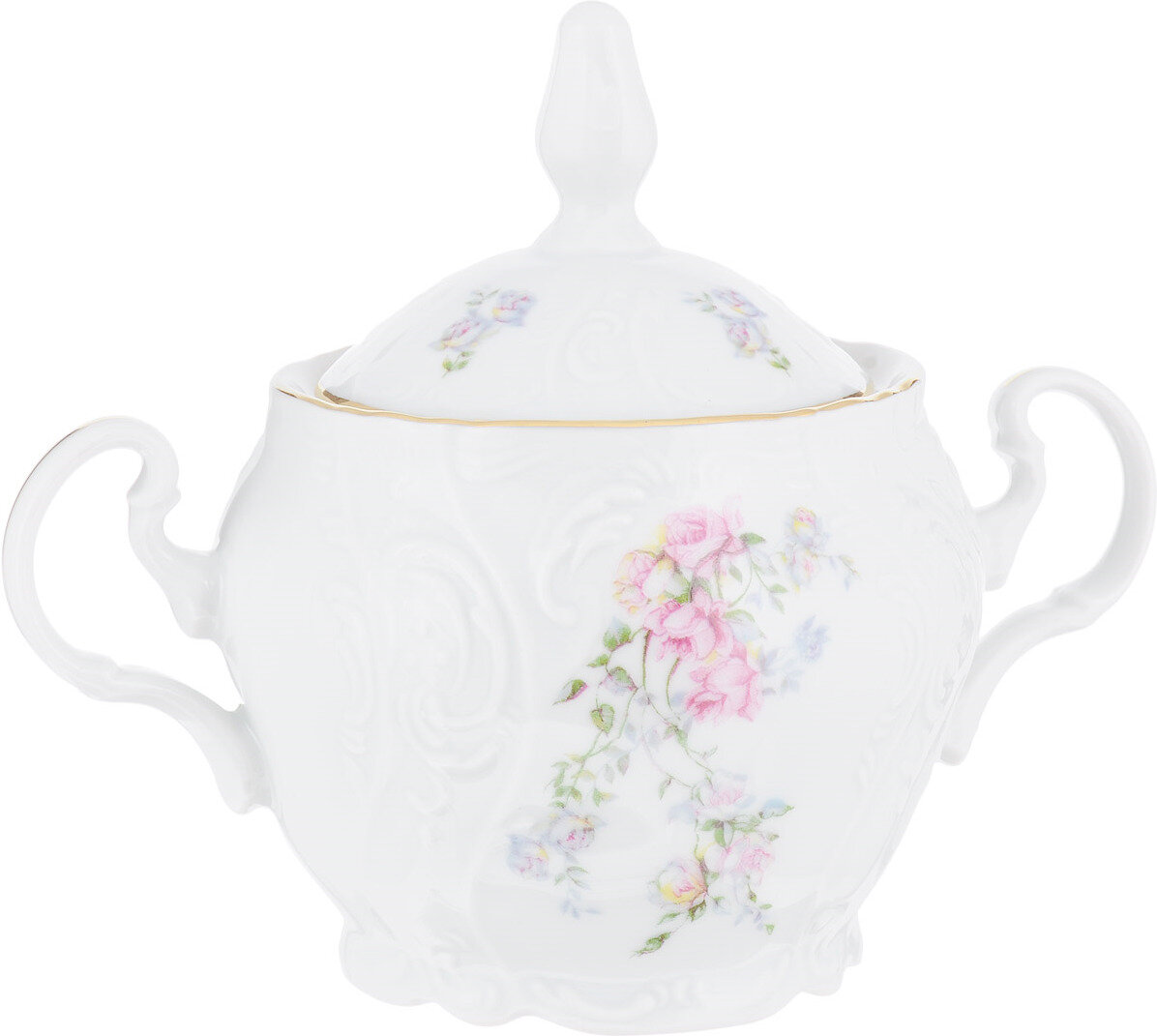Сахарница 300 мл; "Bernadotte", декор "Дикая роза, отводка золото", Thun/ БТФ0696