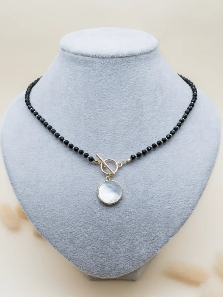 Колье, агат, перламутр