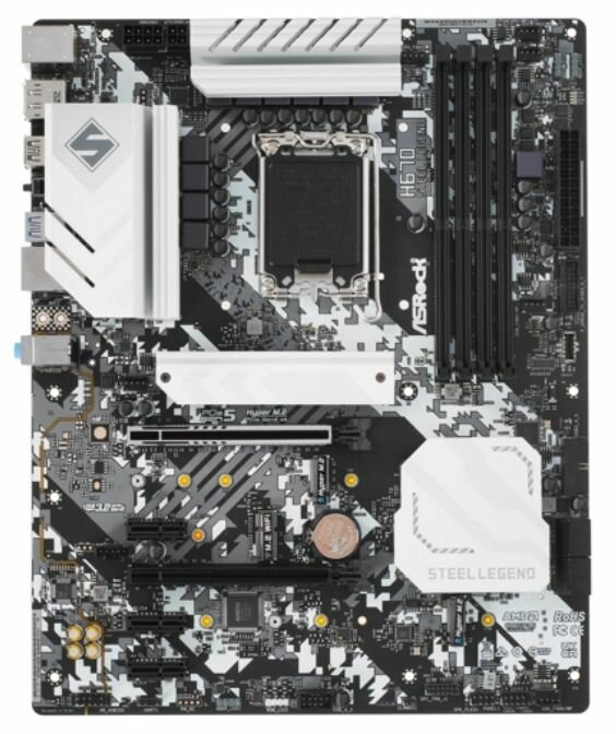 Материнская плата ASRock H670 Steel Legend (H670 Steel Legend) - LGA 1700, Intel H670, 4хDDR4-3200 МГц, 2хPCI-Ex16, 3хM.2, Standard-ATX