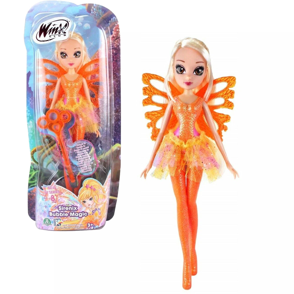 Giochi Preziosl Winx Club TV Series 8 Sirenix Bubbles Magie Stella/ Игрушка-кукла "Клуб Винкс"，1шт