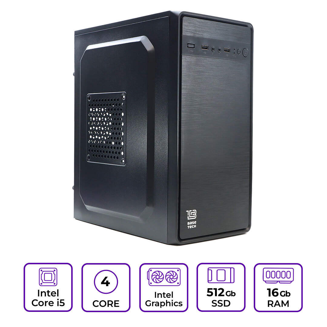 Системный блок BaseTech Basic BSBMN07 Intel Core i5 4570 3.2 ГГц/16Gb RAM/512Gb SSD/Без ОС