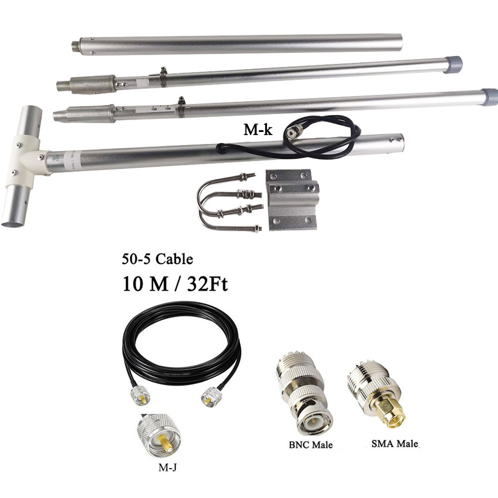 DP100 FM Наружная дипольная антенна с высоким коэффициентом усиления с кабелем BNC-SL16 для FM-передатчика мощностью