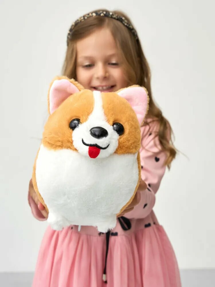 Мягкая игрушка Tinni Toys "Собака Корги", 25см, гипоаллергенный материал, для обнимания