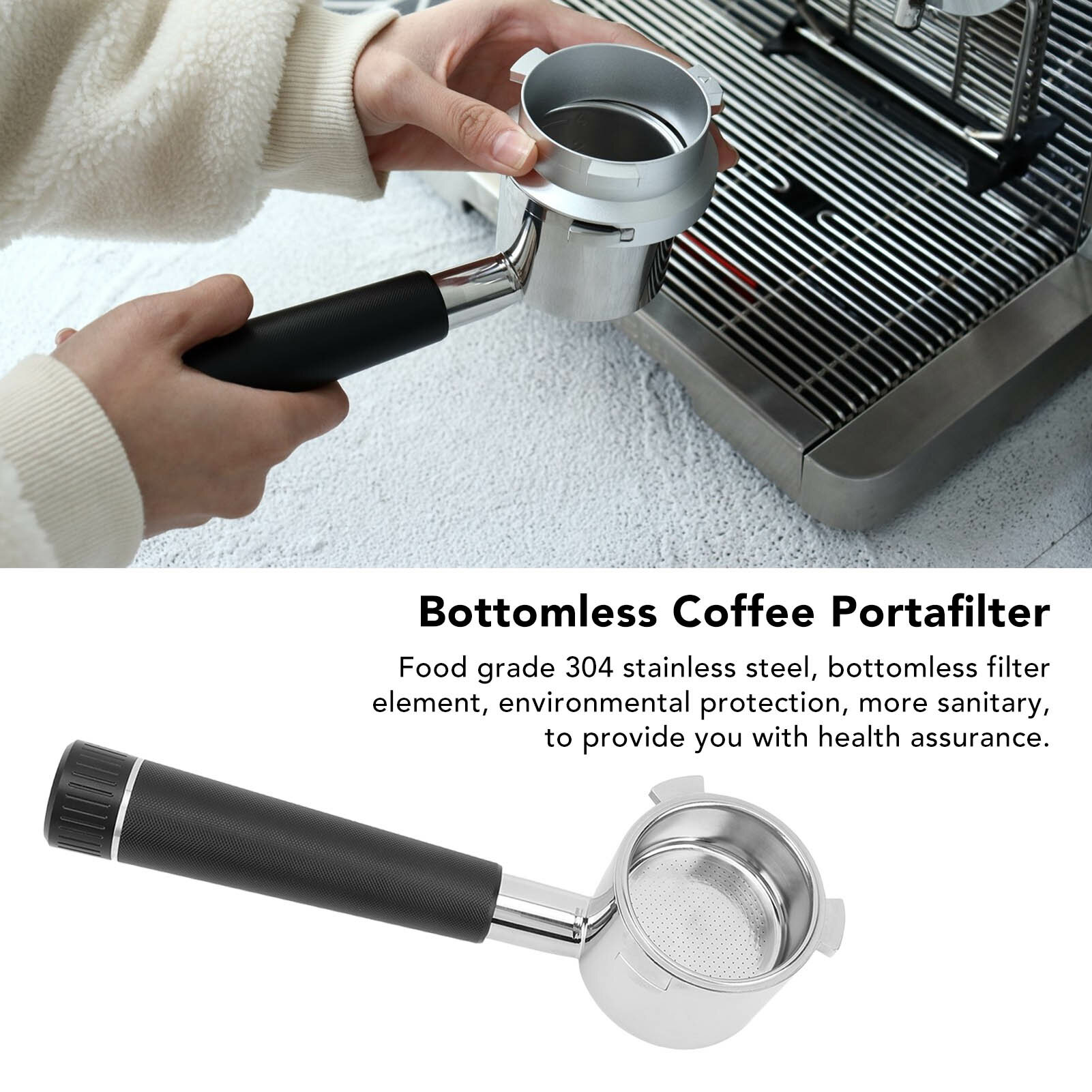 Портафильтр для кофе Бездонный портафильтр для Delonghi 9 серии 9335 9155 9355 9665 Черный