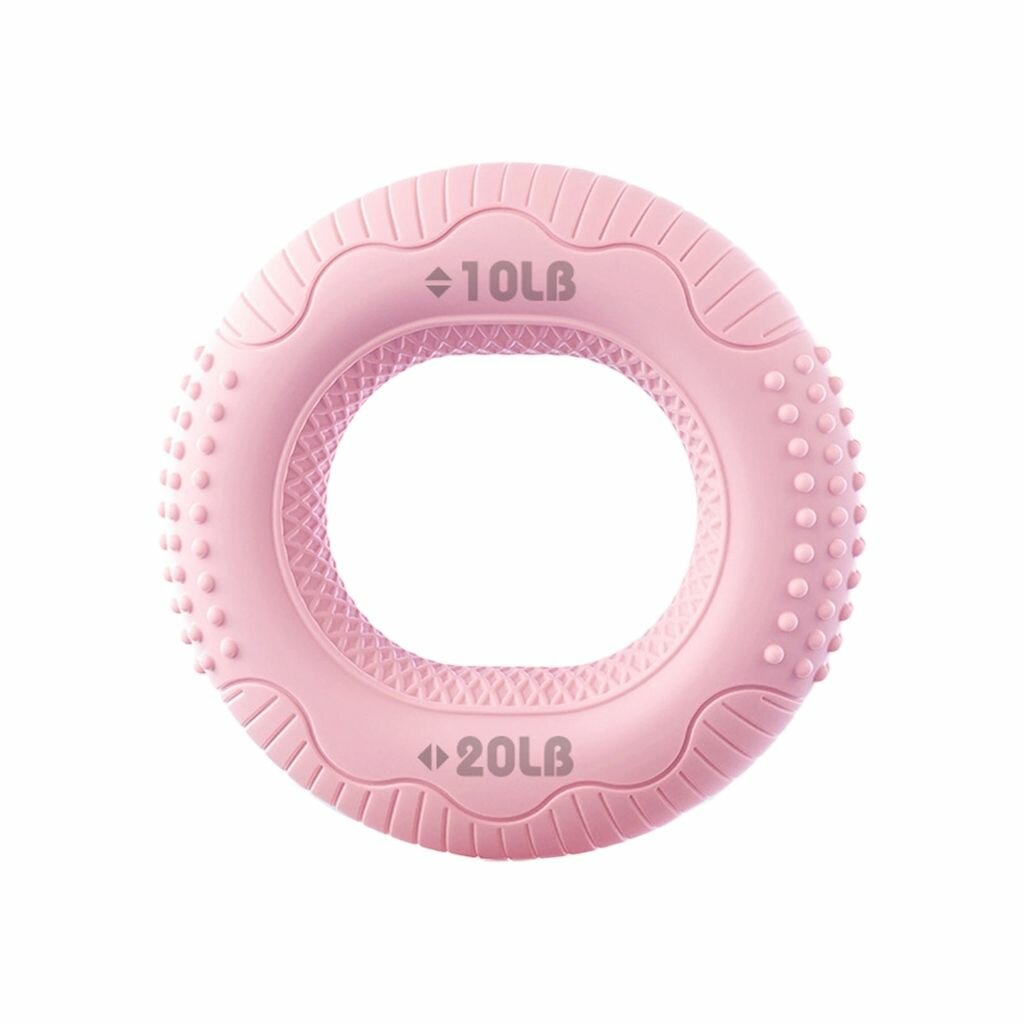Кольца для укрепления хвата силиконовый тренажер для пальцев для офиса дома и спортзала, Розовый - Подходит для детей