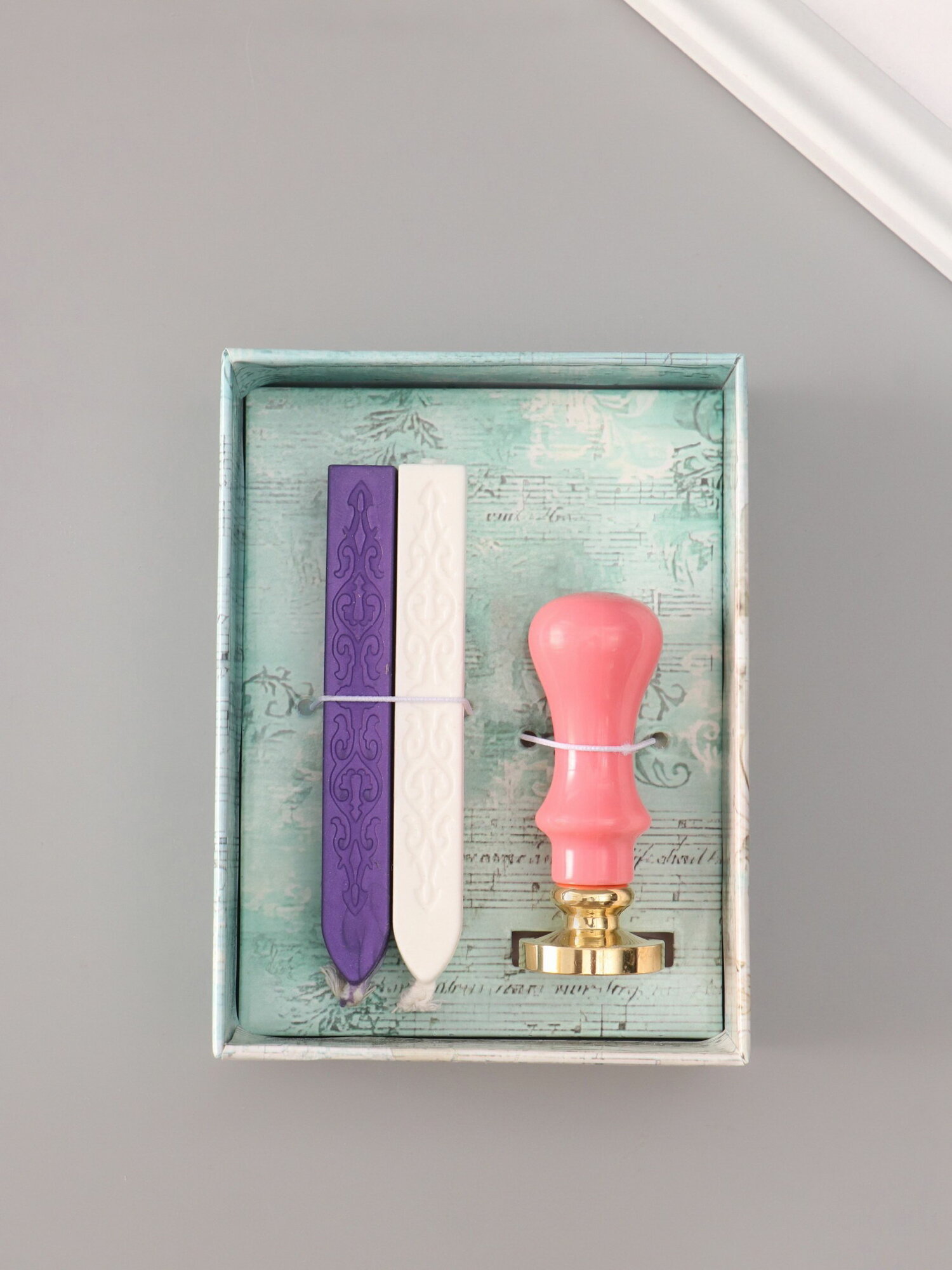 Подарочный набор для сургучной печати "Лотос", печать, ручка, сургуч, 12.5x10x3.6 см