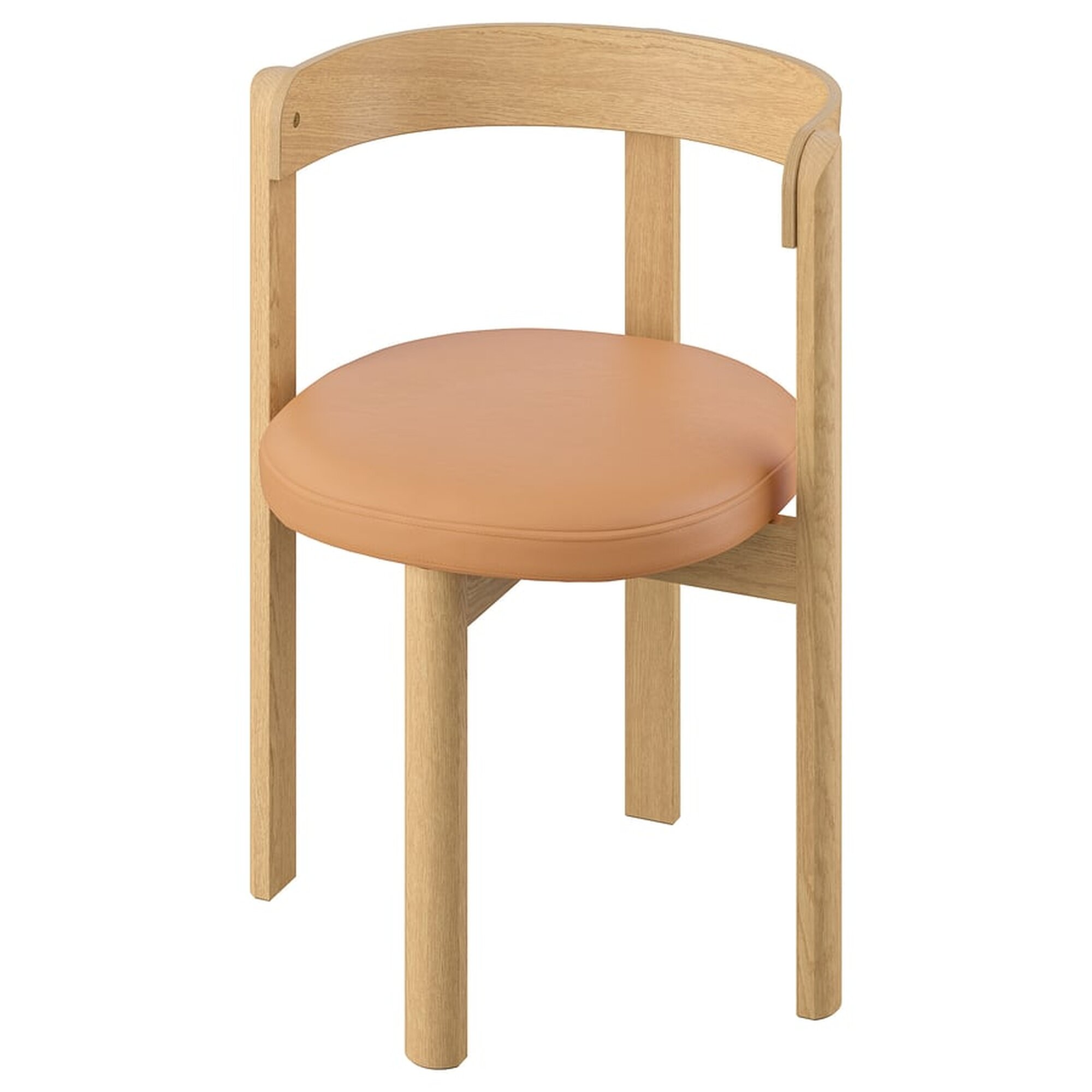 Стул IKEA STOCKHOLM, каркас из массива дуба, обивка из натуральной кожи, цвет светло-бежевый