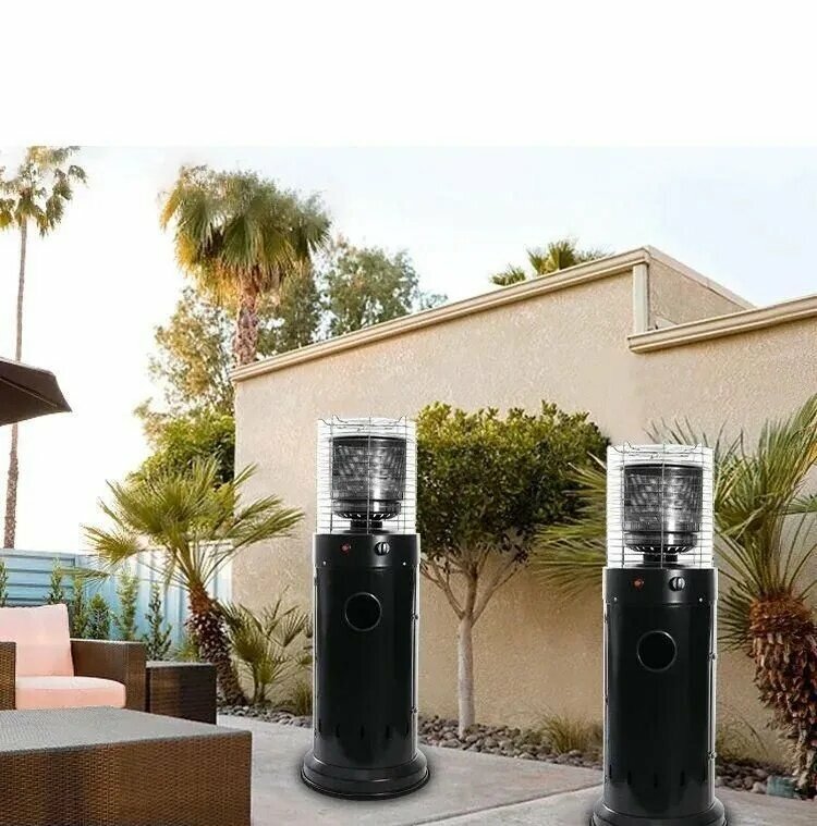 Уличный газовый инфракрасный обогреватель с комплектом для подключения "башня" для дачи, веранды, беседки, кафе, ресторана, улицы и открытых помещений цвет: коричневый