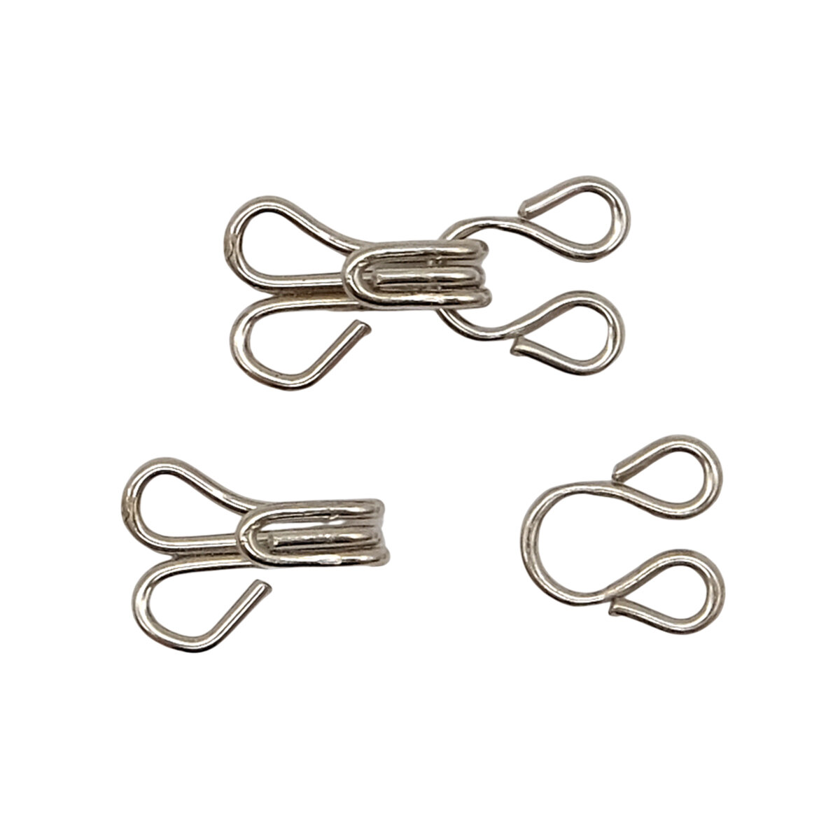 Крючки пришивные потайные для одежды №3 (никель), 24 шт, айрис 0300-4001