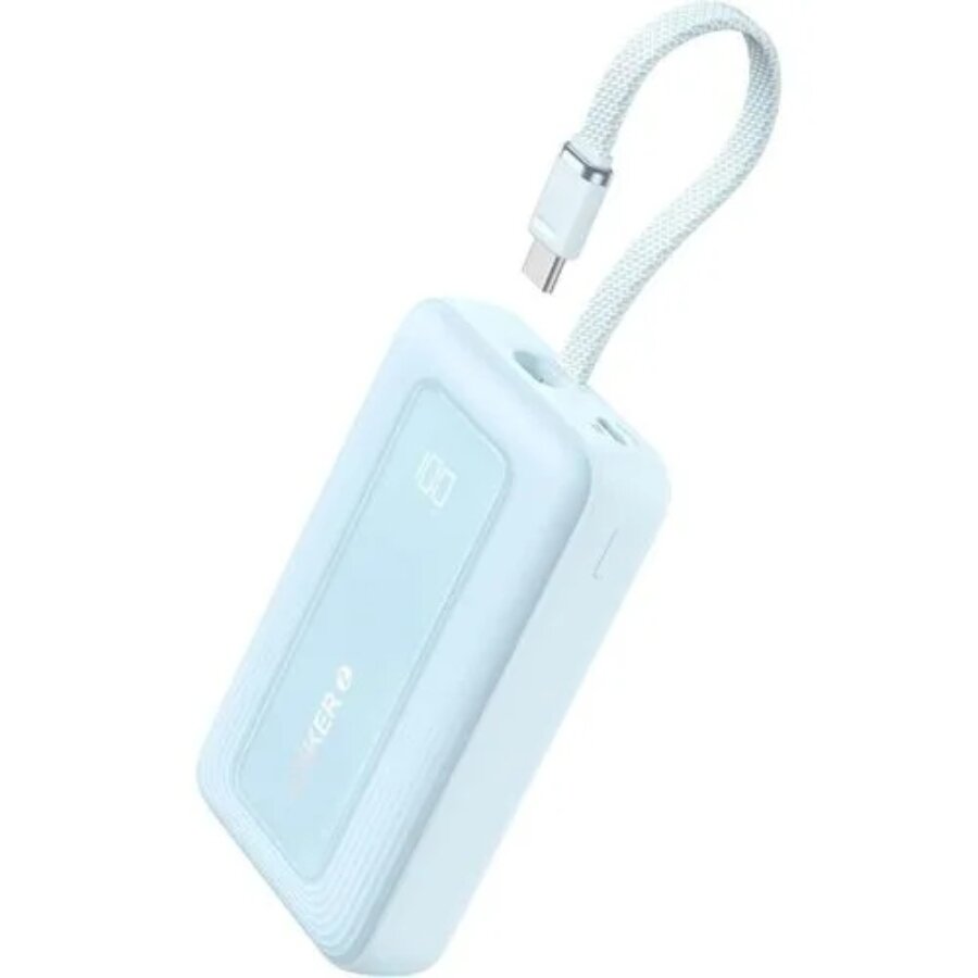 Anker Zolo Power Bank A1689 20000mAh, 30W, встроенный кабель USB-C (голубой)