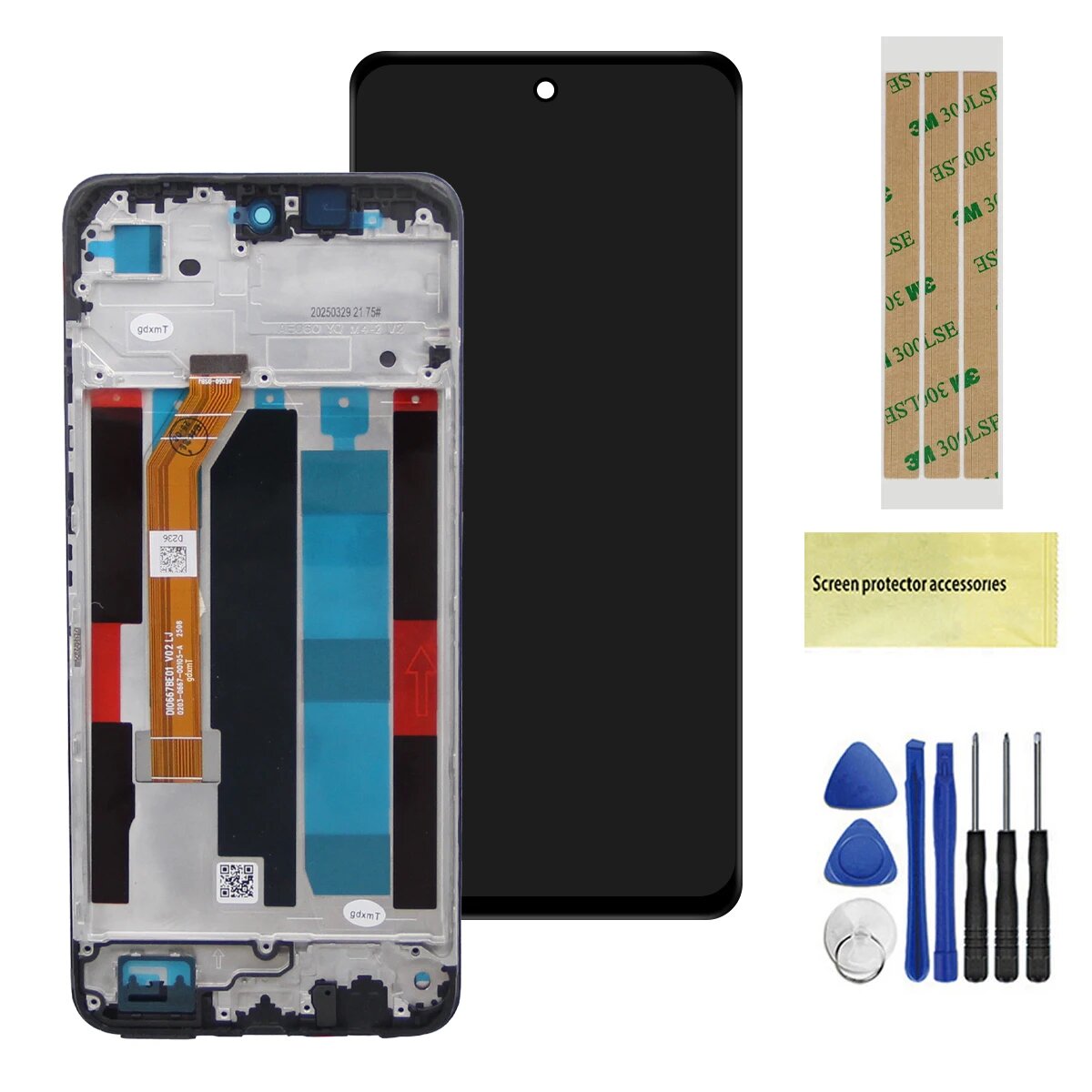 6,67-дюймовый экран C71 для Realme C71 RMX5303, сенсорный ЖК-дисплей с рамкой, для замены экрана Oppo Realme C71 LCD With Frame