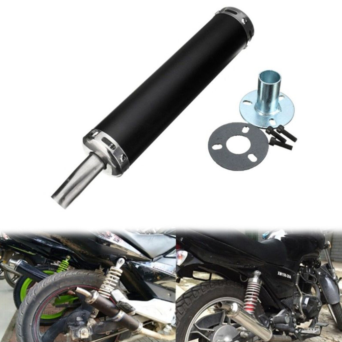 Универсальный глушитель для мотоциклов 6x28 см для уличных скутеров, мотоциклов