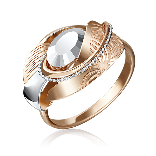 Кольцо, комбинированное золото, 585 проба