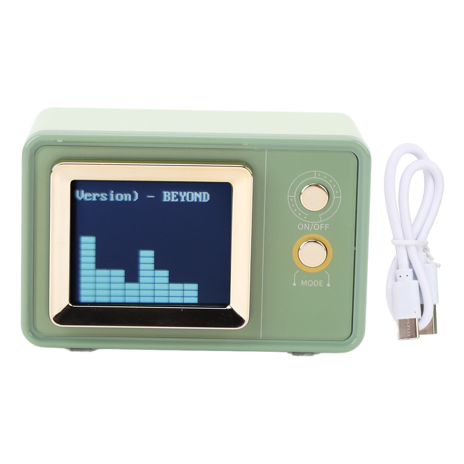 Компактный Bluetooth-динамик с проекцией текстов песен, календарем, часами, ретро-зеленый