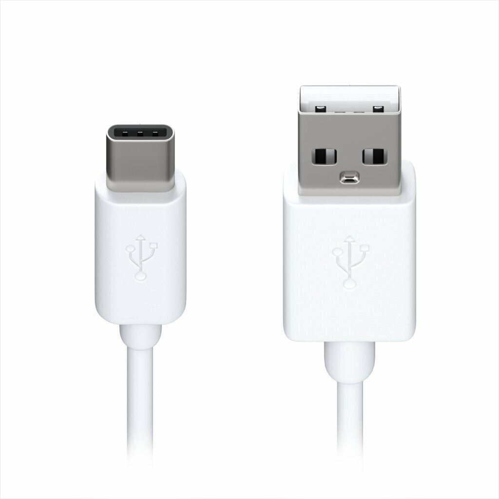 Кабель USB Type-C 1 м Red Line белый, для быстрой зарядки смартфонов и передачи данных