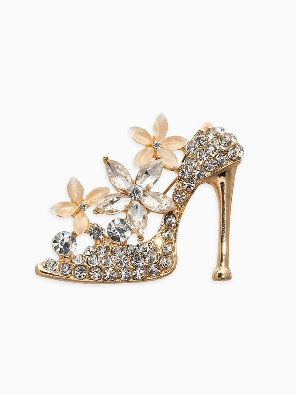 Брошь, стразы, искусственный камень, стекло