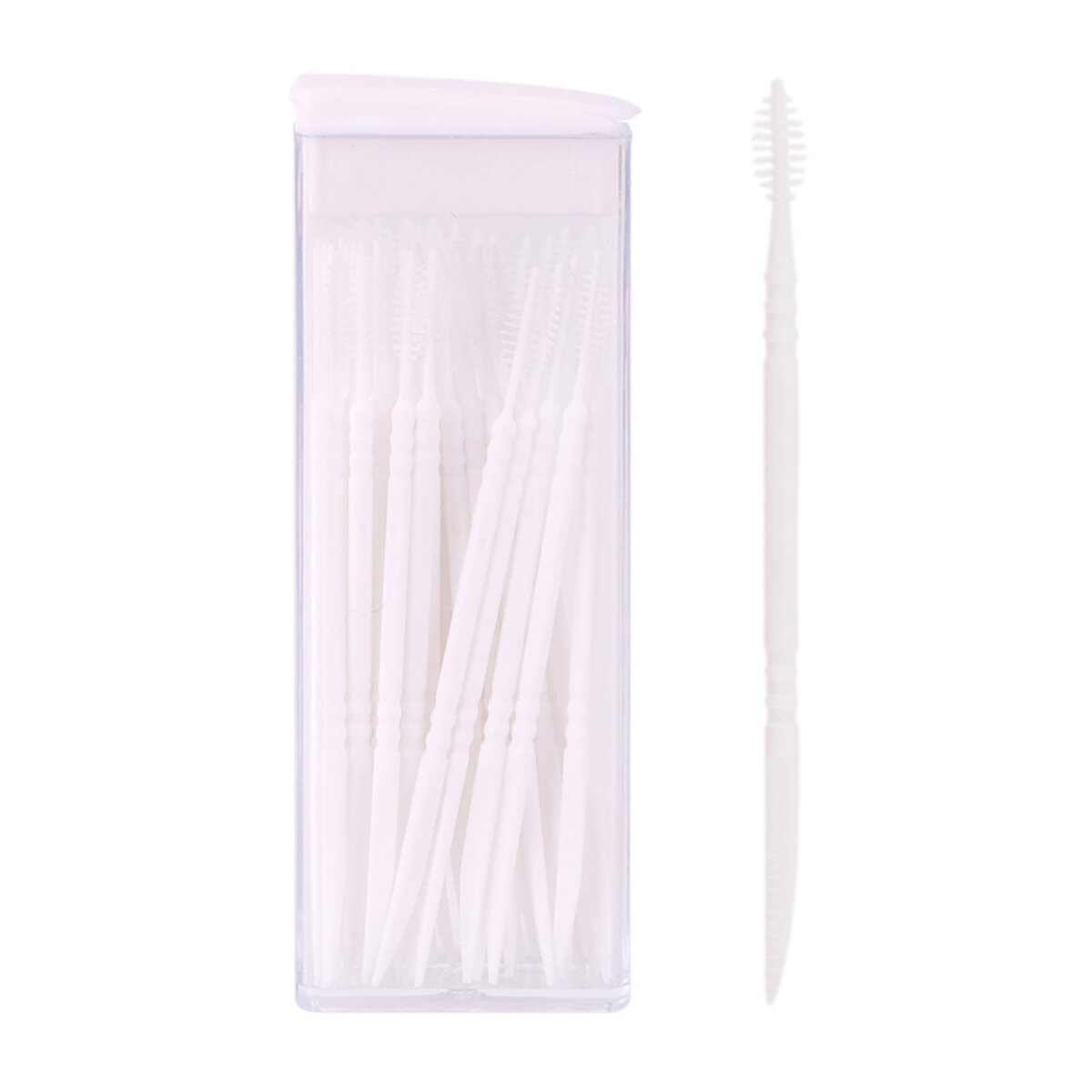 Версия портативной пластиковой чистящей зубочистки, 50 шт, для ежедневного использования, без запаха, многоразовая дорожная зубная нить с двумя головками