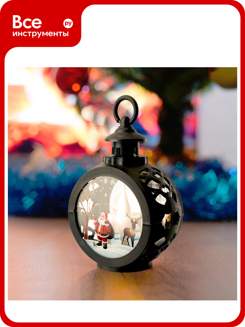 Световая фигура FERON Свеча "Сказочный лес" 1 LED (батарейки в комплекте), 12 см, черное золото, LT127, 51455