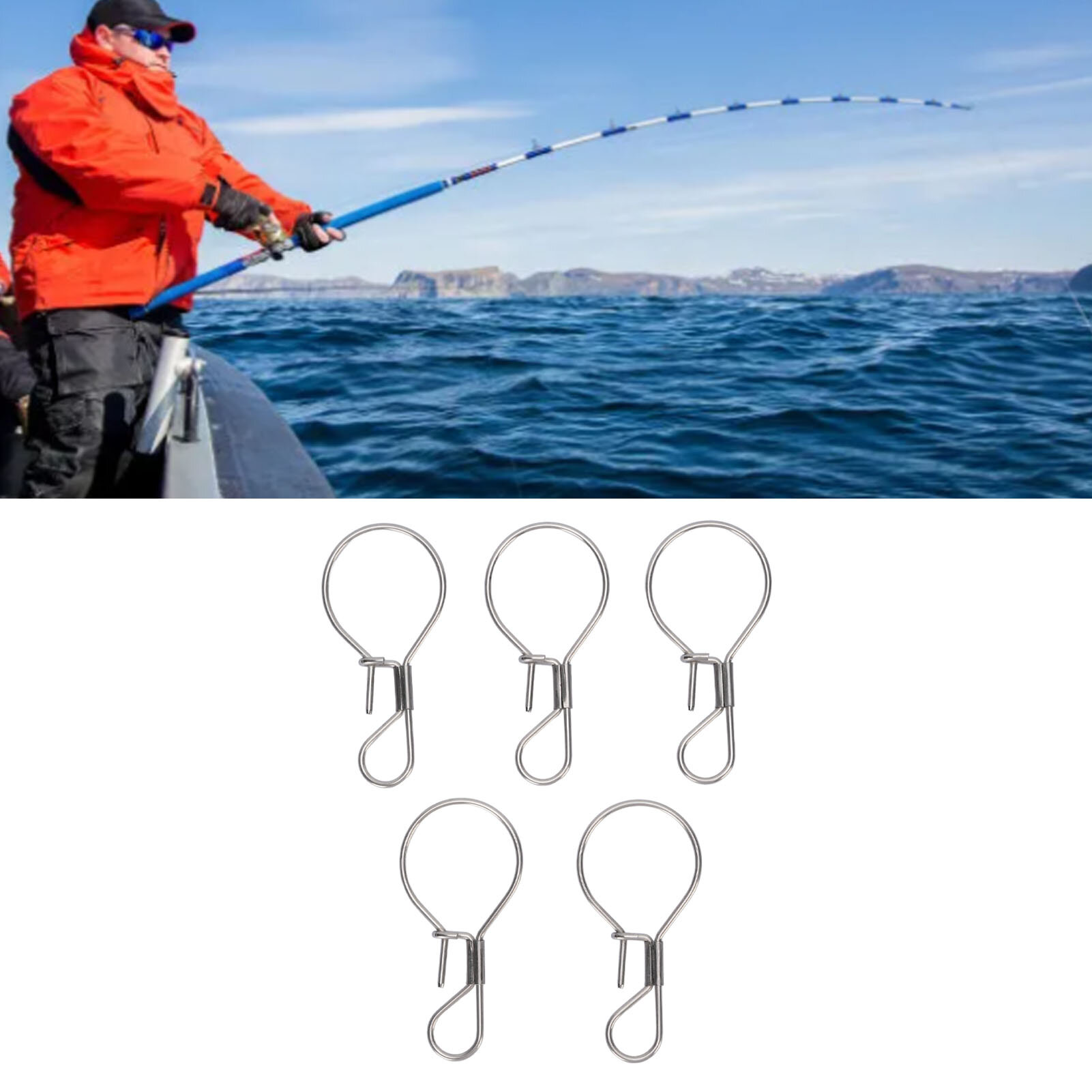 5 шт. рыболовные замки из нержавеющей стали одноручная пряжка для замка живой рыбы для пресноводной и соленой рыбалки стрингер клипса