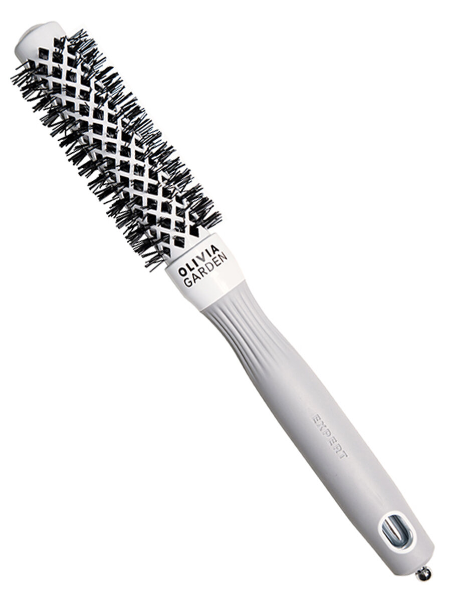 Термобрашинг Olivia Garden "Expert Blowout Shine", керамика, белый/серый, 20 см