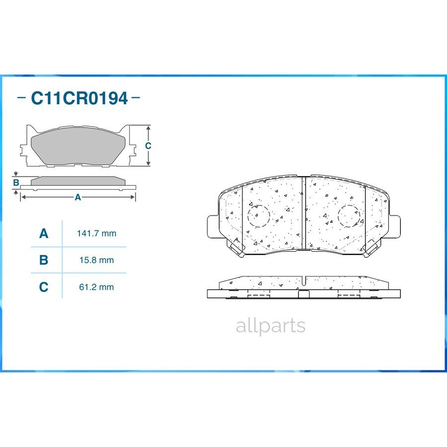 CWORKS C11CR0194 Колодки тормозные передние (Low Metallic) MAZDA