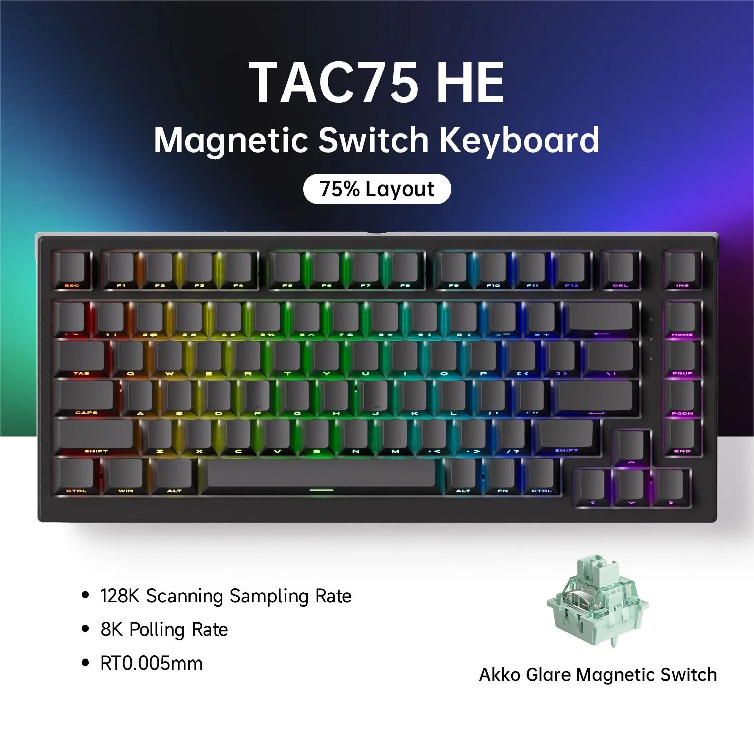 Akko TAC75 HE Black SP 3, 75% магнитная клавиатура