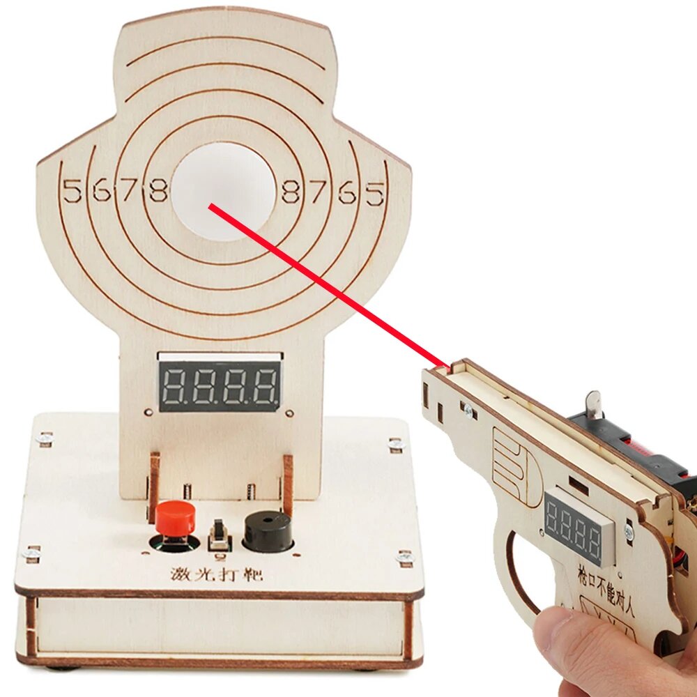 Сухой огненный лазерная мишень для стрельбы, тренировочная мишень, реактивная счетная мишень, лазерный тренажер, комплект модели «сделай сам», деревянная головоломка, игрушка в подарок