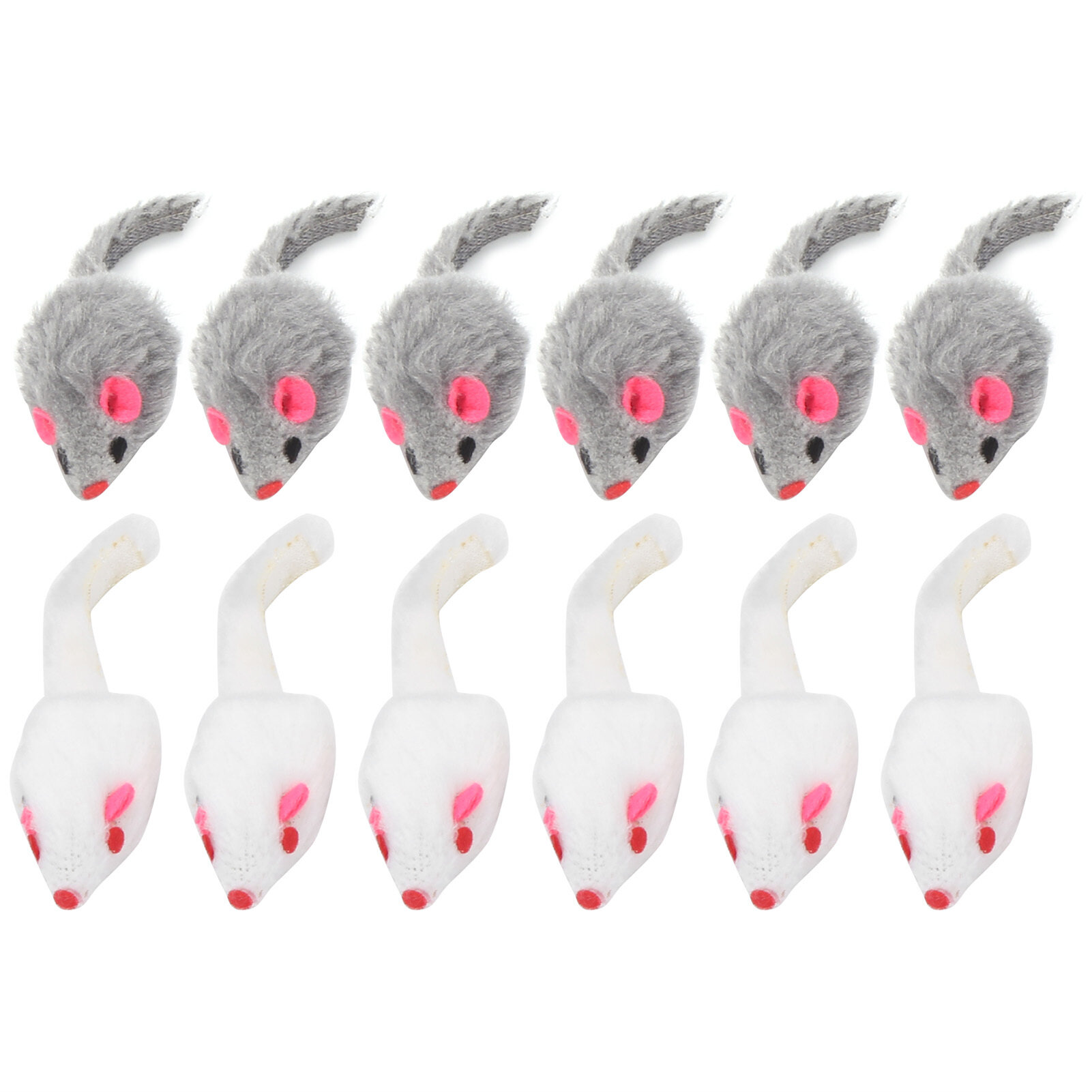 12 упаковок игрушек для кошек и мышей, пушистая интерактивная игровая мышь для домашних кошек и котят