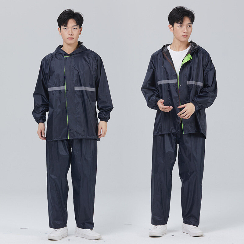 Дождевик, для мотоцикла и электромобиля, двухслойный, темно-синий, размер L