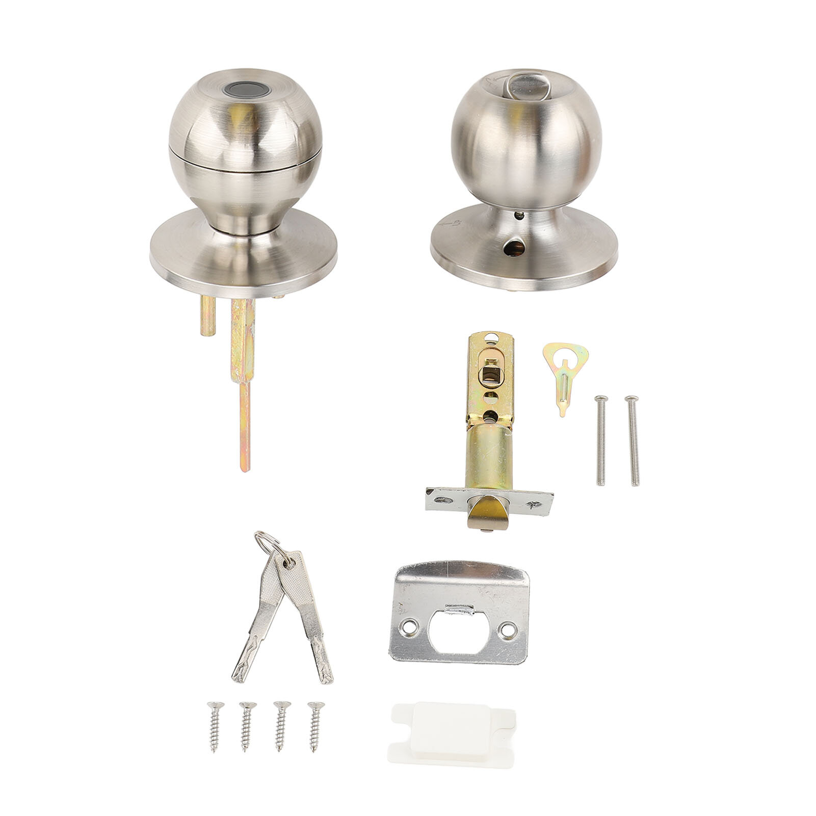 Умная дверная ручка Bluetooth-датчик отпечатков пальцев Умный замок для управления приложением Tuya Порт типа C Аварийная зарядка для двери толщиной 35 55 мм Серебро