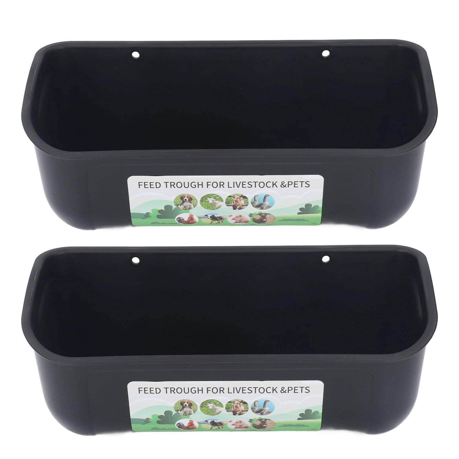 2 шт. подвесной забор кормушка толстый забор из полипропилена подвесная кормушка для кур для уток, поросят, гусей, индеек, коз, черный