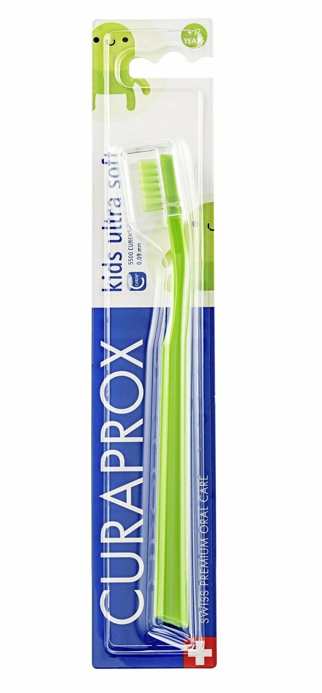 Зубная щетка Curaprox Kids Ultra Soft, мягкая, для детей от 4 лет, 5500 щетинок, 1 шт