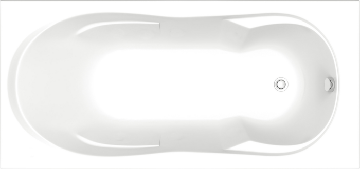 Акриловая ванна Bas Ахин 170x80 см, пристенная, белая, с каркасом