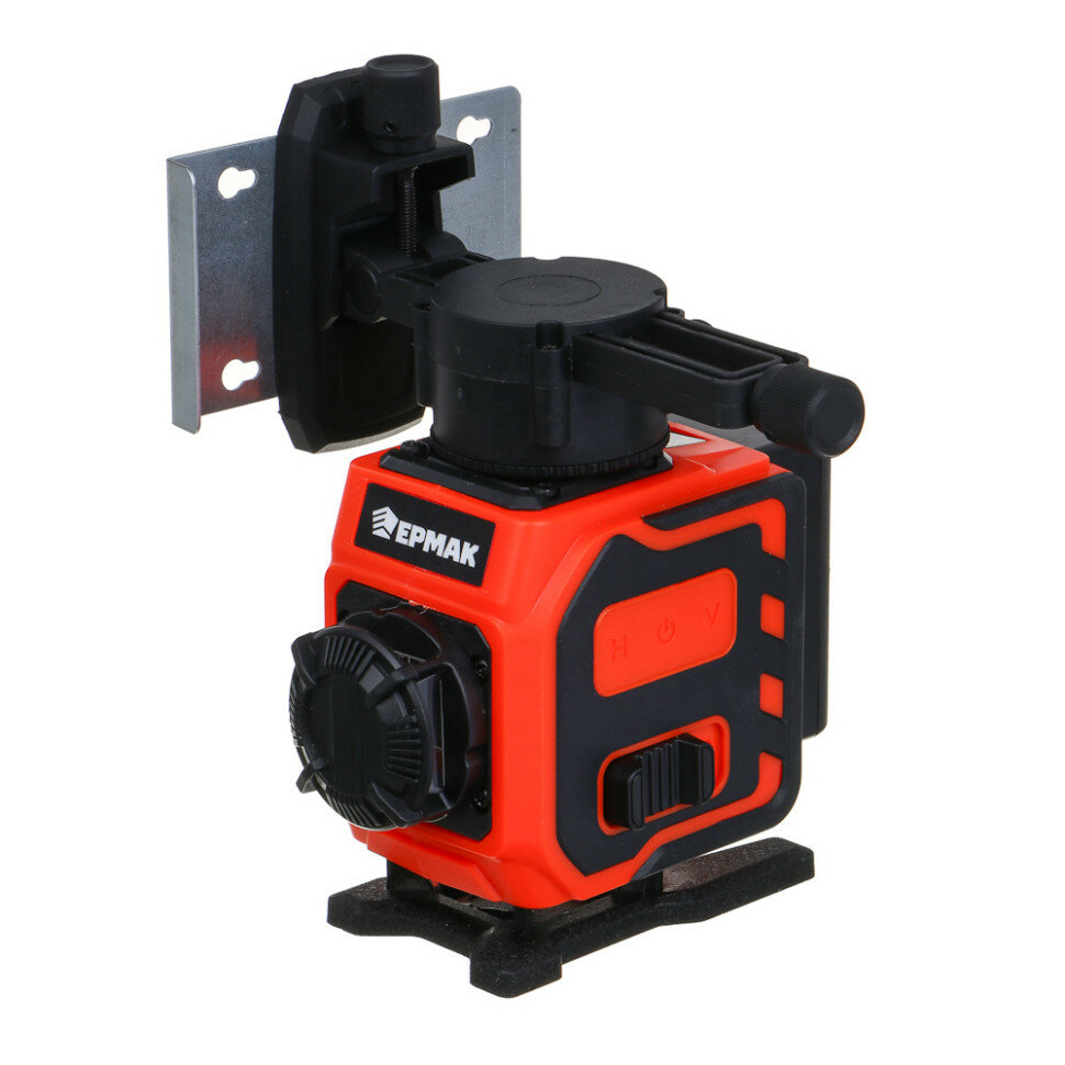 Ермак 916-406, Уровень лазерный (12 лучей (3D), 2АКБ+ЗУ, экран зарядки, пульт, кронтшейн, платформа, сумка чехол)