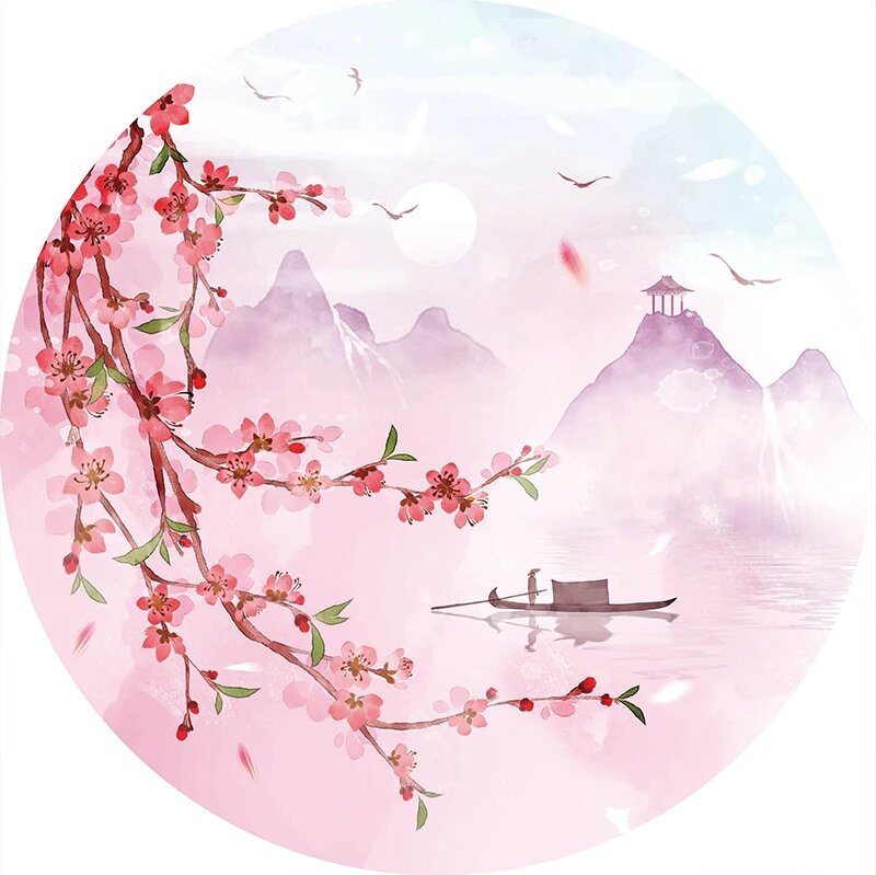 Наборы для вышивки крестом Zozack Лотос кои, пейзаж Цзяннань, цветы персика 11CT Cotton 50x50cm, DX1177