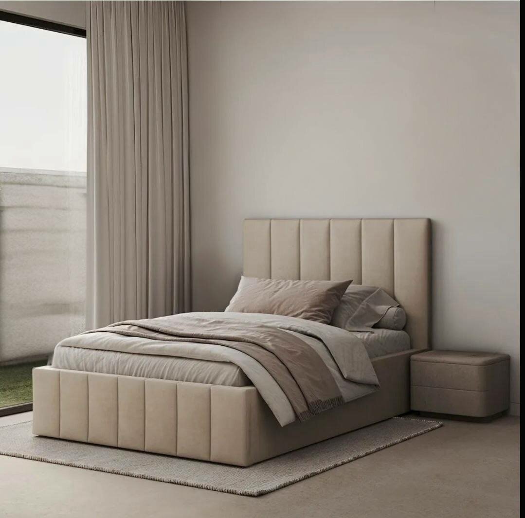 Кровать Сафия 120х200 двуспальная с подъемным механизмом, ящиком для белья