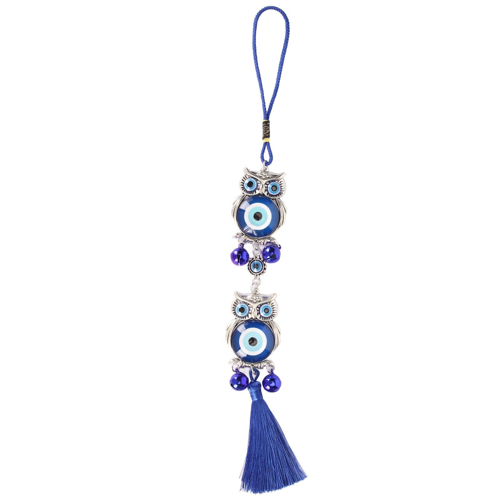 Украшение в виде совы с голубыми глазами, амулет на удачу и привлечение богатства, украшение для автомобильного зеркала, подвесное украшение для офисного интерьера.