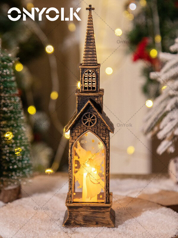 ONYOLK Christmas Trees Bottom Decoration, House, height 22.5cm, length 5.5 cm