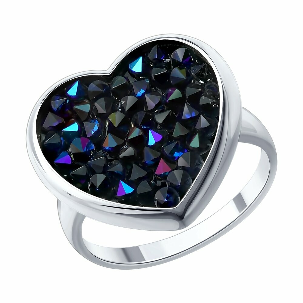 Кольцо, серебро, 925 проба, родирование