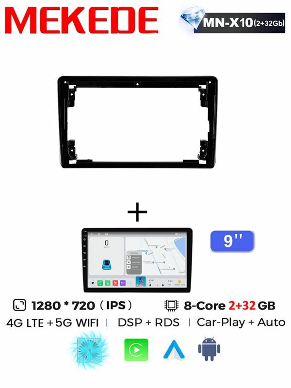 Магнитола 9" Mekede MN X10 Pro 2/32 Gb Mitsubishi L200 5 2018-2020 F1 carplay