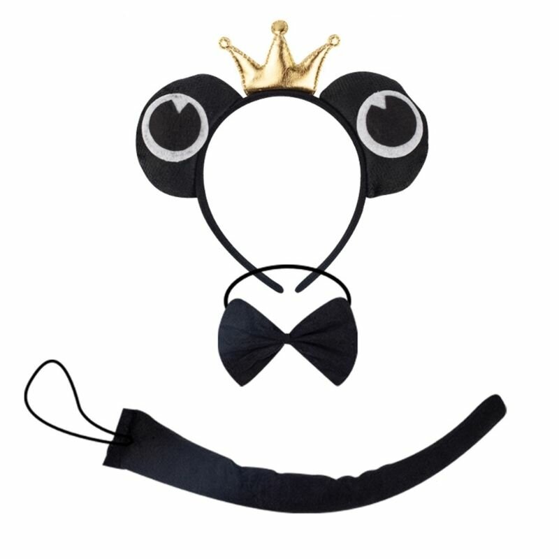 Набор головных уборов Little frog performance animal-Черный головастик из трех частей с короной