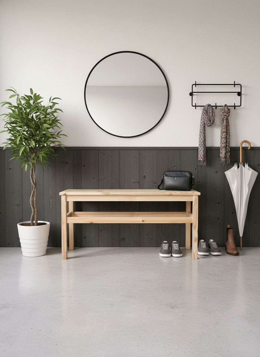 Скамейка деревянная, 90 см, сосна