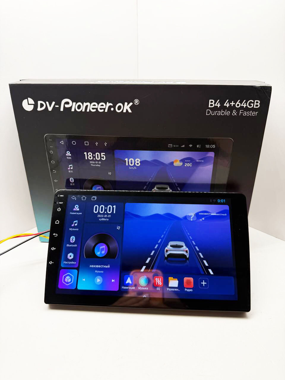 Автомагнитола универсальная Android (9", 4/64 Гб, Wi-Fi, GPS, Bluetooth, Кулер охлаждения)+Камера заднего вида