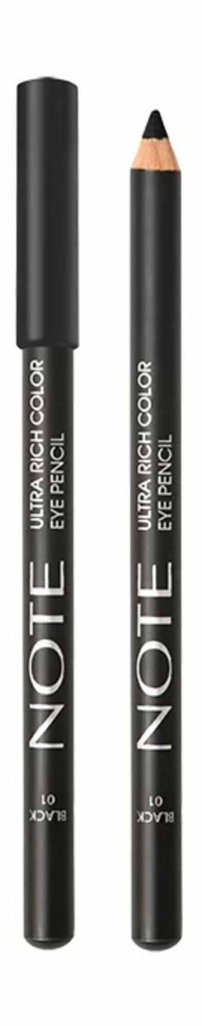 Note Ultra Rich Color Eye Pencil Карандаш для глаз насыщенного цвета | 1 Black 100мл