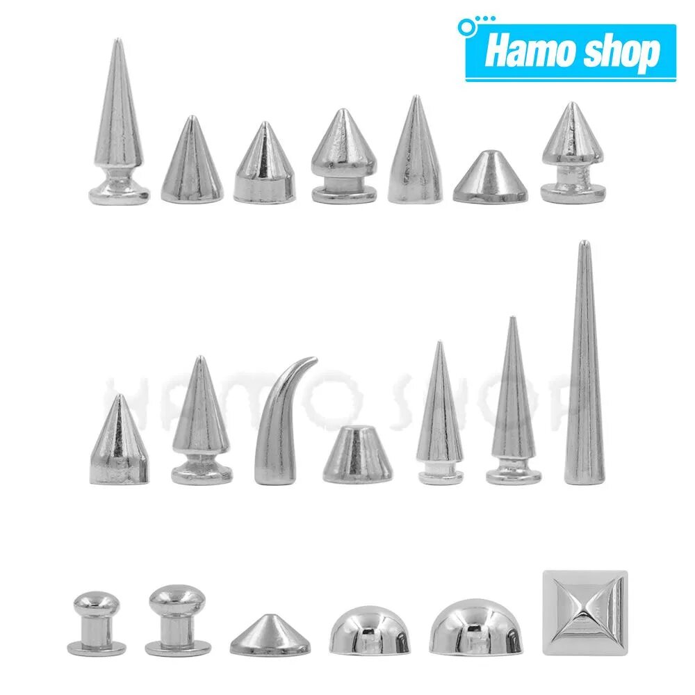 5-50 шт, Шипы для одежды металлические, Набор шипов и заклепок в стиле панк, серебристый
