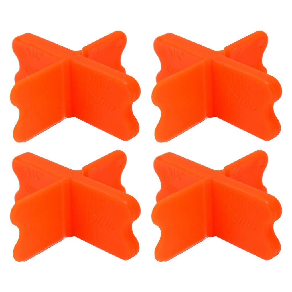 Пластиковые клинья для выравнивания настила 1/16, 1/8, 3/16, 1/4 дюйма, оранжевый цвет