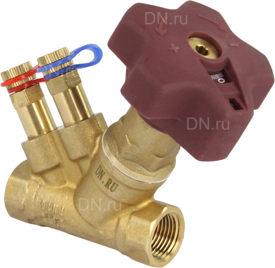 Клапан балансировочный латунный DN.ru КБЛР-025-16-HEAVY Ду25 PN16 L 91мм резьбовой