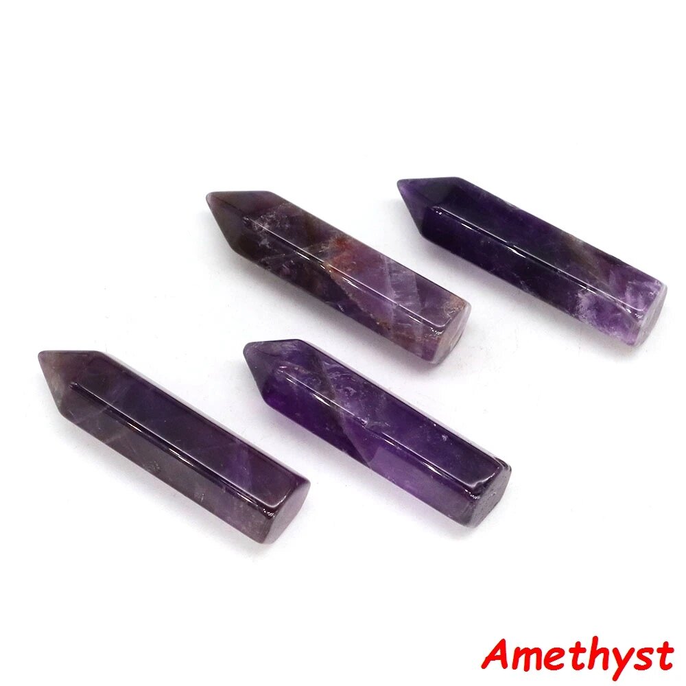 Хрустальная башня из аметиста и розового кварца Фиолетовый, 10 PCS, Amethyst